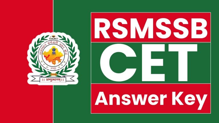 RSMSSB CET Graduation Level Answer Key 2024 OUT Download Shift Wise PDF ...